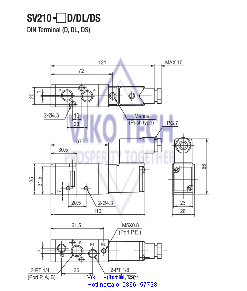 Van điện từ SYM SV210-2DL - VIKO TECH VIỆT NAM
